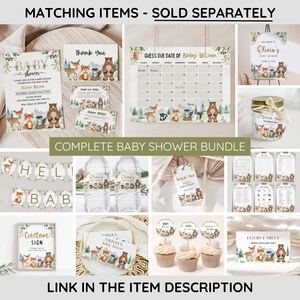 Woodland Baby Shower Game Bundle, Woodland Animal Baby Shower Game ...