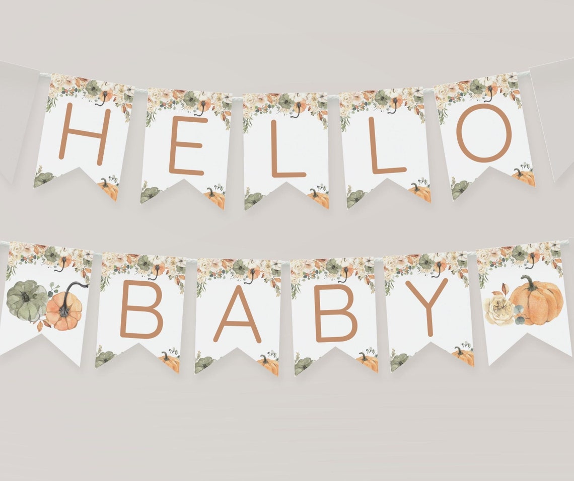 EDITABLE Little Pumpkin Baby Shower Banner Decoration, Fall Autumn ...