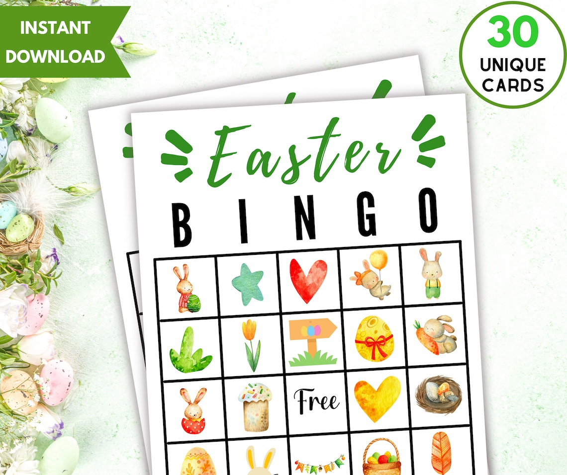 Printable Easter Bingo 30 Unique Easter Bingo Cards Easter | Etsy
