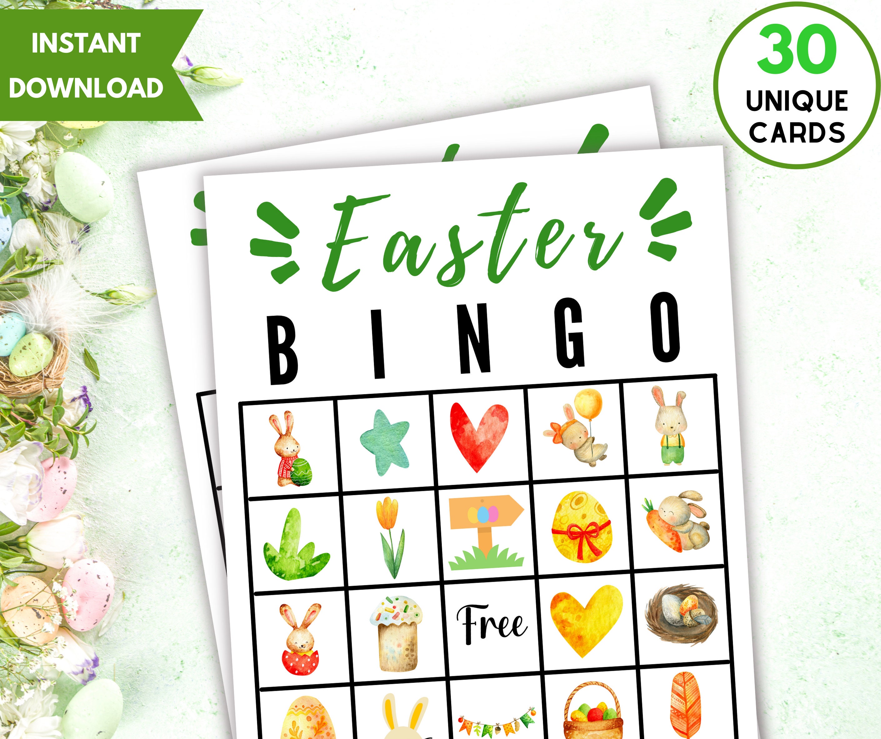 Printable Easter Bingo 30 Unique Easter Bingo Cards Easter | Etsy