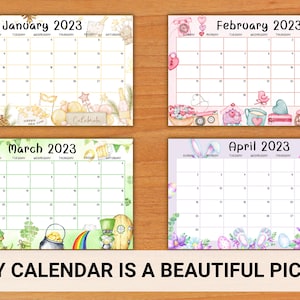 EDITABLE Watercolor Calendar 2023 Bundle Legal Size - Etsy