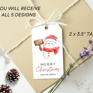 EDITABLE Christmas Gift Tag, Holiday Gift Tag Template With Cute ...