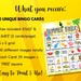 Printable Summer Bingo Game, 50 Unique Bingo Cards W/labels, Summer ...