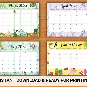 EDITABLE School Calendar 2024-2025 From July to June, Printable Monthly ...