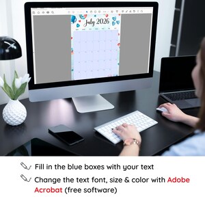 Editable 2026 Vertical Calendar | Portrait Monthly Planner PDF ...