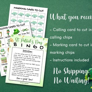 St Patrick's Day Bingo Game, 50 Unique Bingo Cards W/labels, St Patrick ...