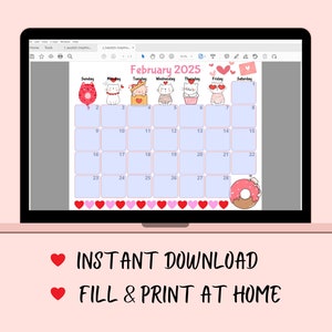 EDITABLE School Calendar 2024-2025 From July to June, Back to School ...