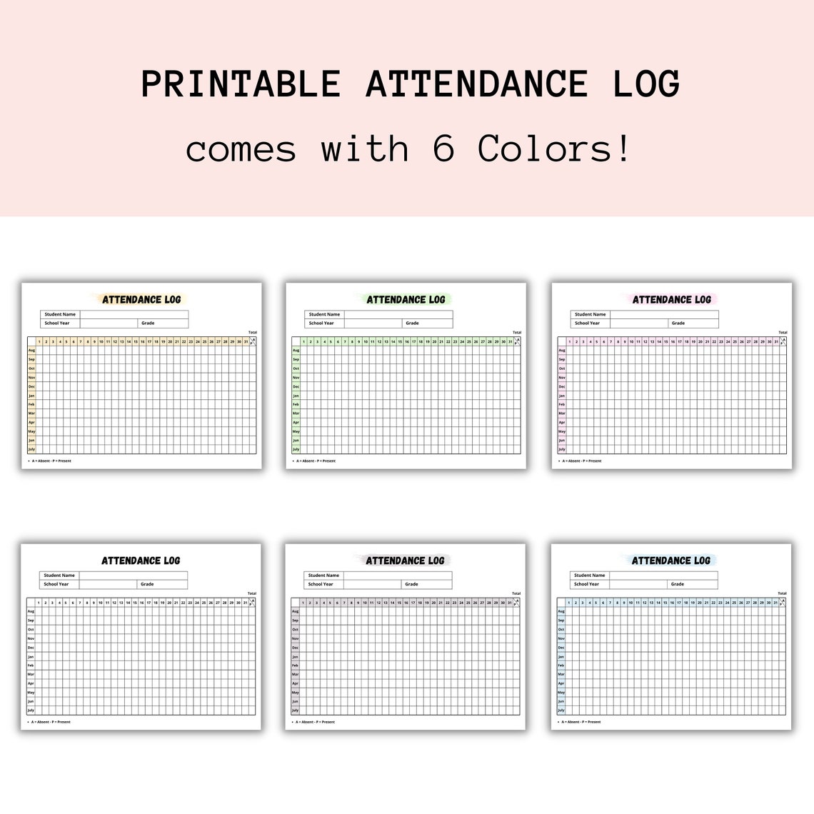 Homeschool Kit Homeschool Attendance Log Printable | Etsy