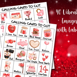 Printable Valentine Bingo Game, 50 Unique Bingo Cards W/labels ...
