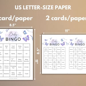 50 Prefilled Baby Shower Bingo Cards, Baby Bingo Game, Bonus Blank Card ...