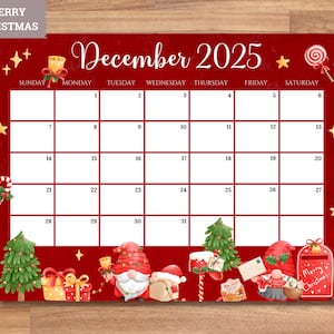 EDITABLE Gnome Monthly Calendar 2025, Printable Monthly Planner ...