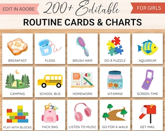 Toddler Routine, Bedtime Routine Chart, Visual Schedule, Checklist With ...