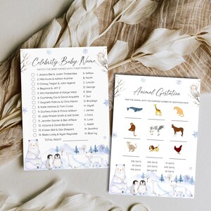 Winter Baby Shower Game Bundle, Winter Wonderland Baby Shower Game ...