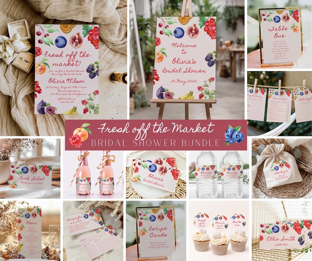 Fresh off the Market Bridal Invitation Bundle, Farmer's Market Bridal ...