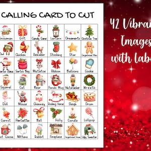 Printable Christmas Bingo Game, 50 Unique Bingo Cards W/labels ...