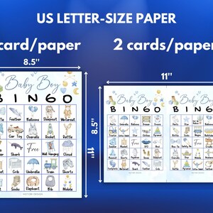 100 Baby Boy Bingo Game Cards, Watercolor Blue Aesthetic, Baby Bingo ...