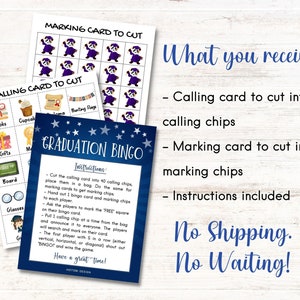 50 Graduation Bingo Game Cards, Class 2023 Themed Activity, College ...