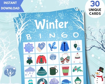 Winter Bingo Cards - Etsy