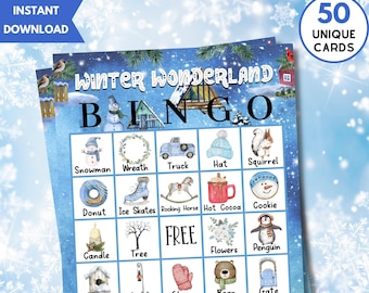 Winter Bingo 30 Printable Cards INSTANT DOWNLOAD - Etsy