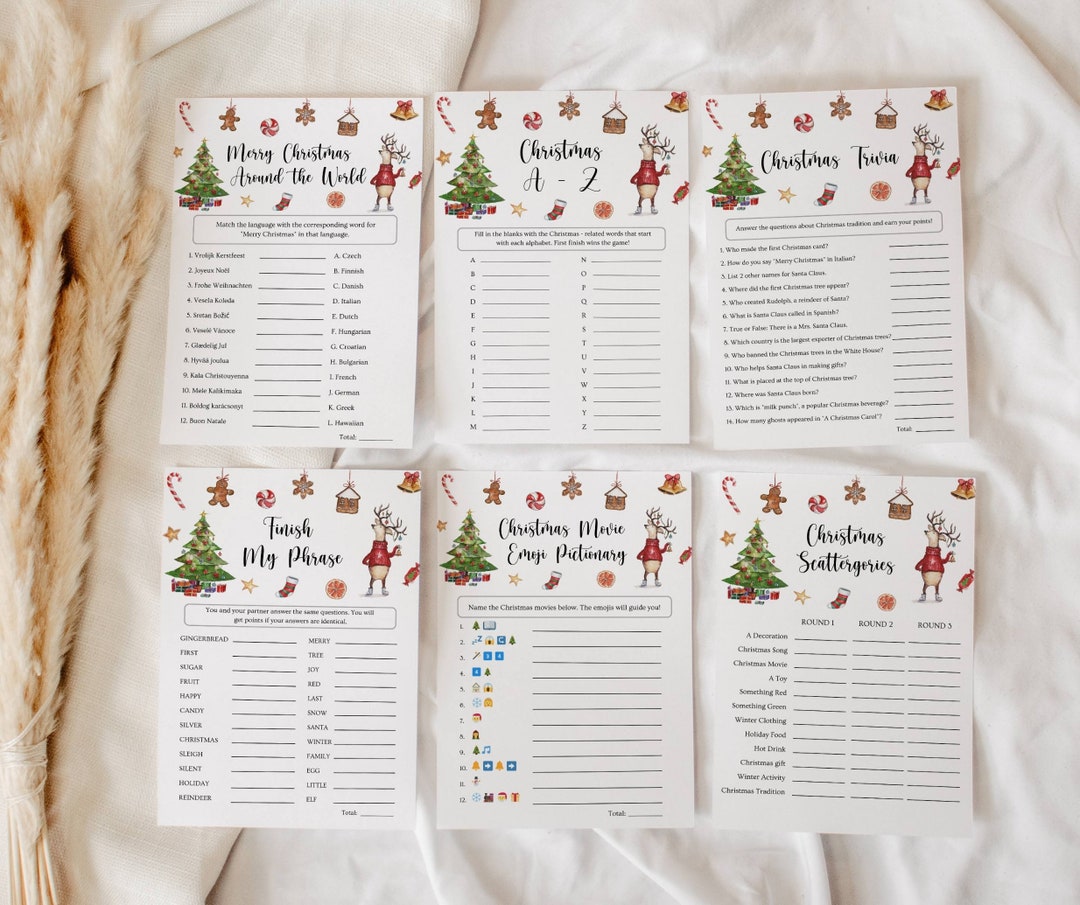 Printable Christmas Game Bundle, Christmas Party Games, Christmas Games ...