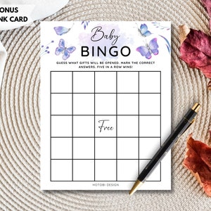 50 Prefilled Baby Shower Bingo Cards, Baby Bingo Game, Bonus Blank Card ...