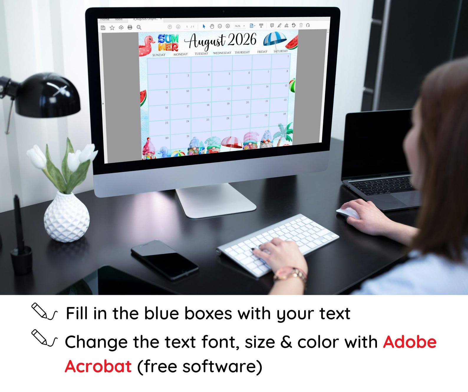 EDITABLE 2026 Monthly Calendar Bundle | Cute Printable Planner for Work ...