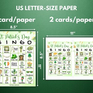 St Patrick's Day Bingo Game, 50 Unique Bingo Cards W/labels, St Patrick ...