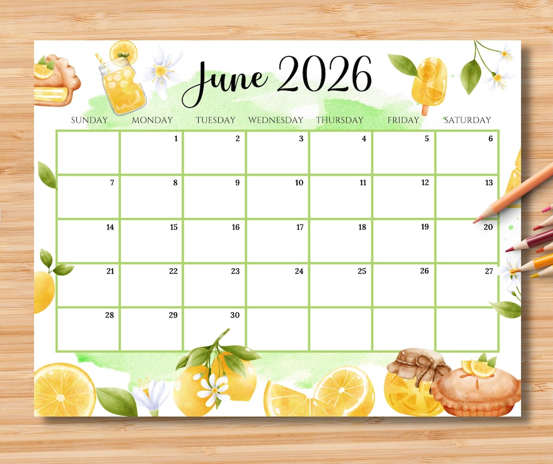 Editable June 2026 Calendar | Monthly Planner Printable PDF | School ...