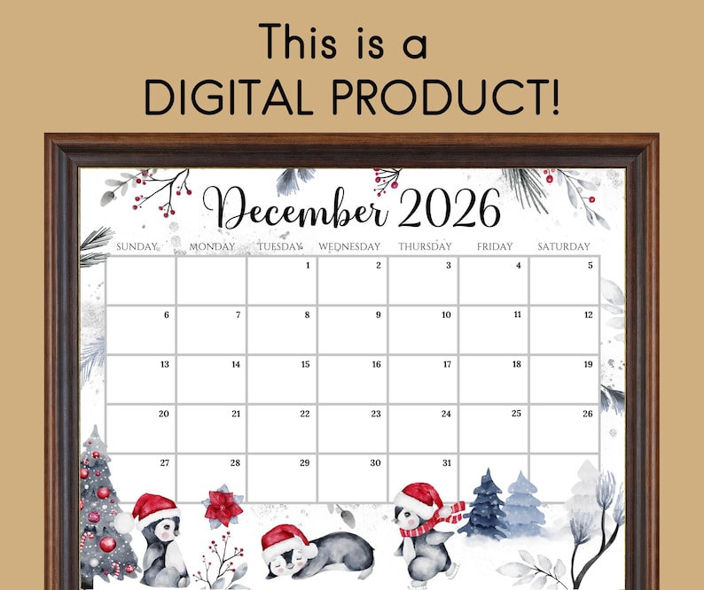 BEWERKBARE kalender december 2026 | Maandplanner voor kinderen, school ...