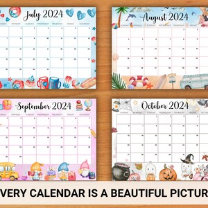 EDITABLE School Calendar 2024-2025 From July to June, Printable Monthly ...