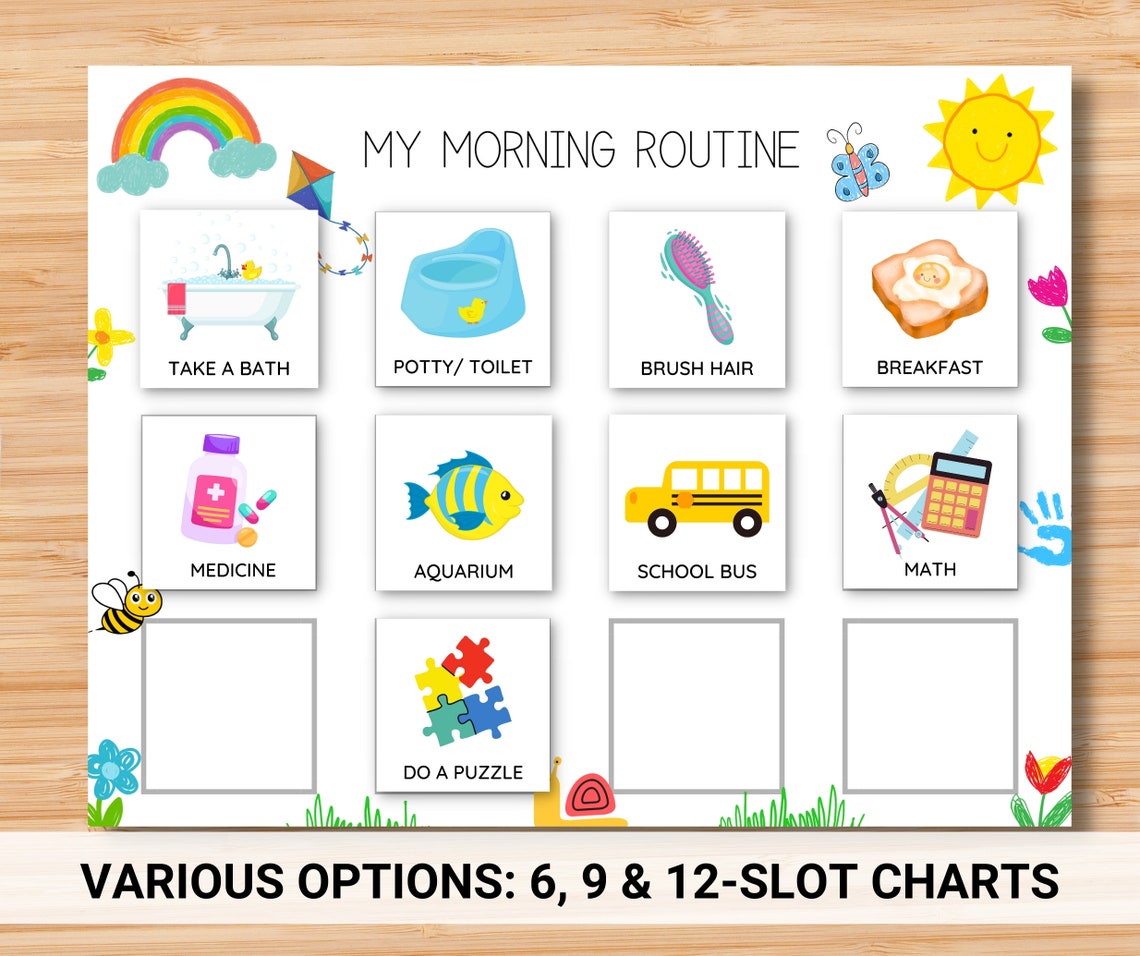 Editable Daily Routine Cards & Charts Girl Toddler Routine - Etsy.de