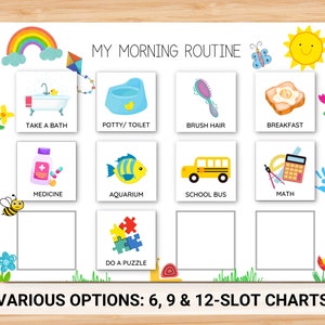 Editable Daily Routine Cards & Charts (girl), Toddler Routine Chart ...