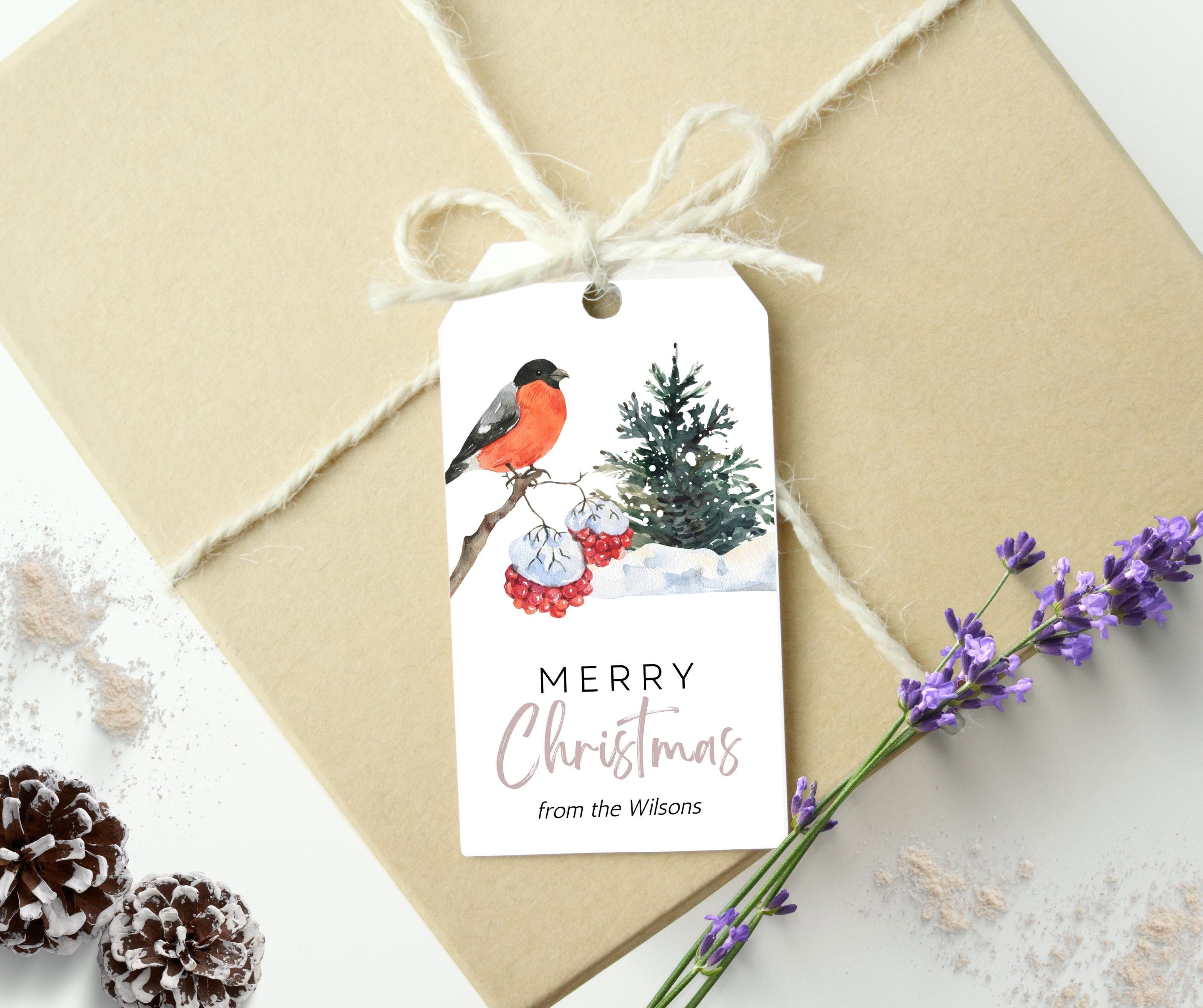 EDITABLE Christmas Gift Tag, Holiday Gift Tag Template W/beautiful ...