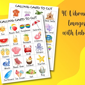 Printable Summer Bingo Game, 50 Unique Bingo Cards W/labels, Summer ...