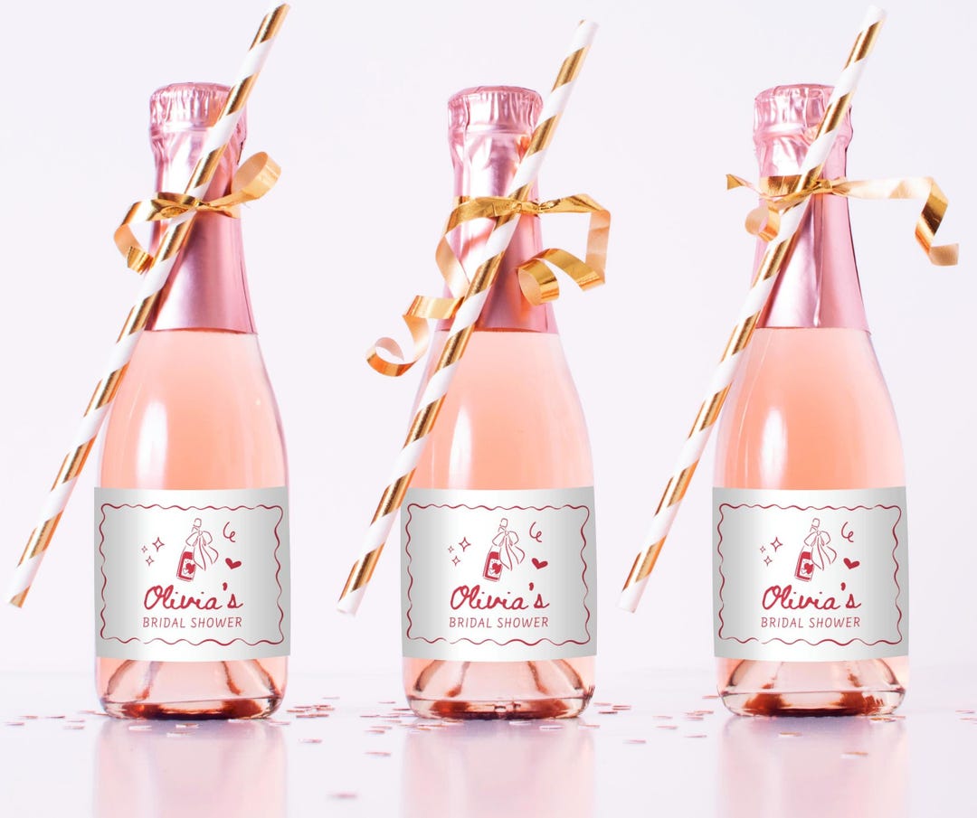 That's Amore Mini Champagne Label, Bridal Shower Favor Tag, Editable ...