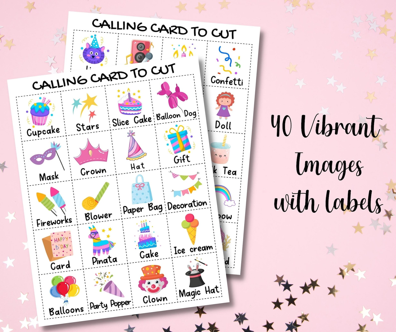 Printable Birthday Bingo Game girl 50 Unique Bingo Cards - Etsy