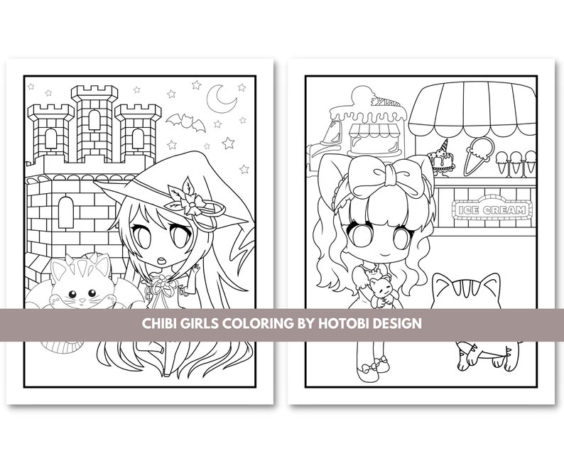 32 Printable Chibi Girls Coloring Pages for Kids Teens Adults - Etsy