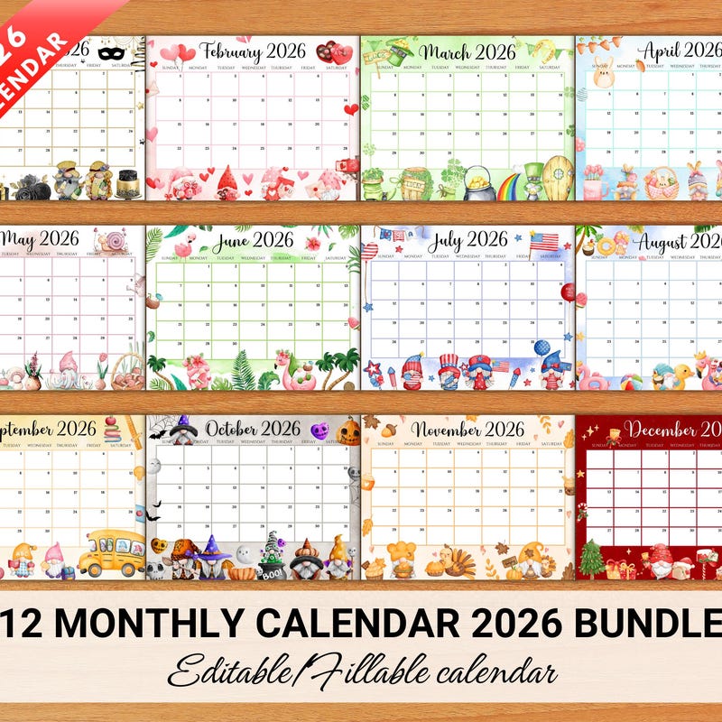 Gnome Calendars 2026 - Etsy