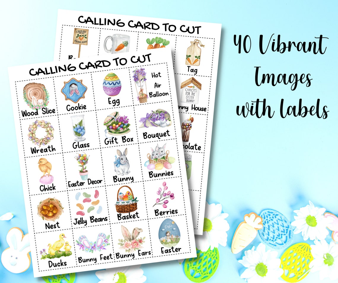 Printable Easter Bingo Game 50 Unique Bingo Cards W/labels - Etsy UK