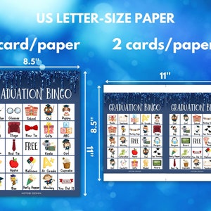 Printable Graduation Bingo Game, 50 Unique Bingo Cards, Class of 2023 ...