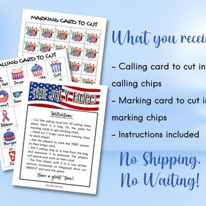 50 Unique 4th of July Bingo Cards, Patriotic Bingo Game, Independence ...