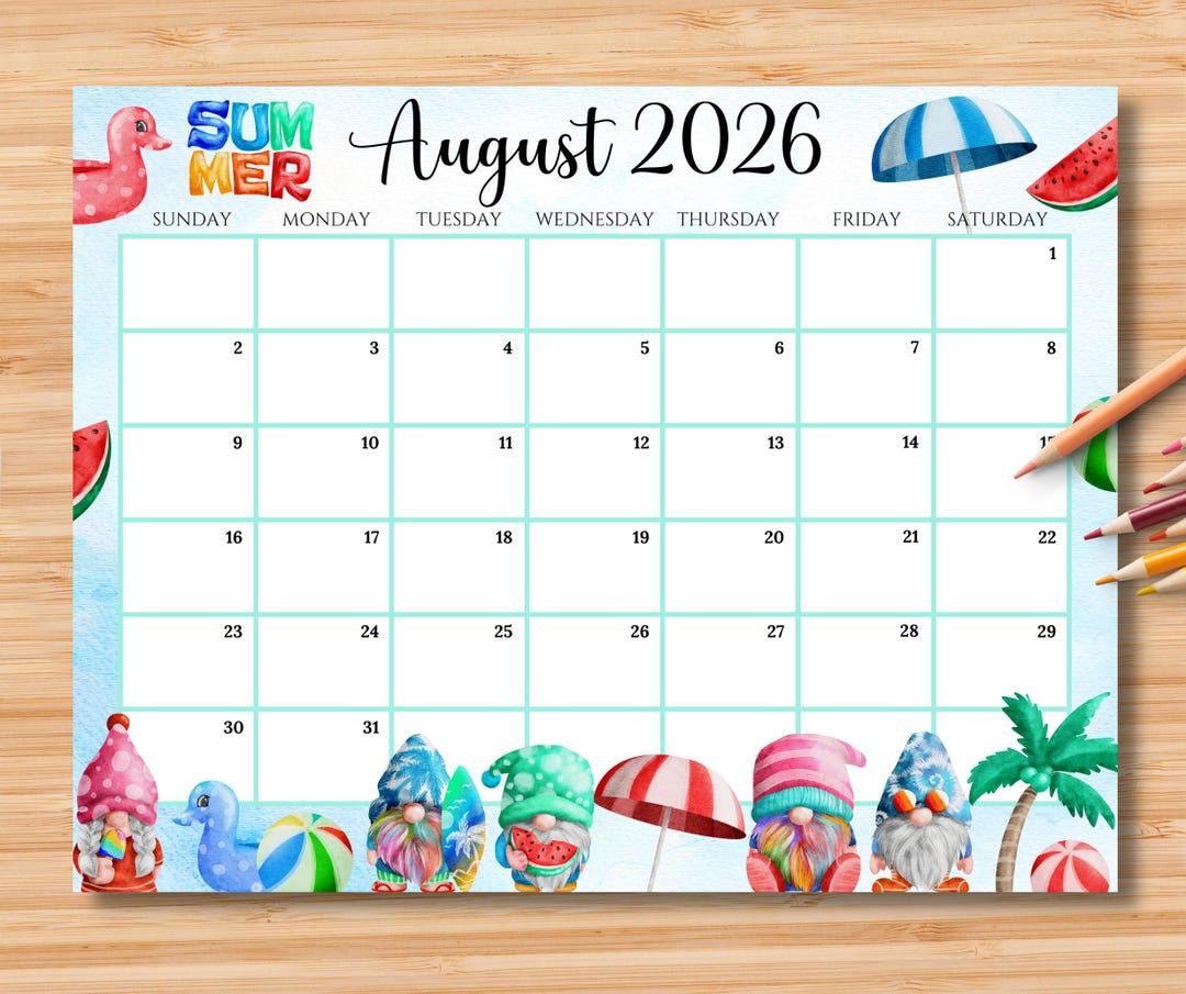 Editable August 2026 Calendar, Printable Monthly Planner PDF, Letter ...