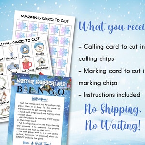 Winter Wonderland Bingo, 50 Unique Bingo Cards W/labels, Winter ...