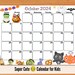 EDITABLE October 2024 Calendar, Printable Kids Calendar 2024, Classroom ...