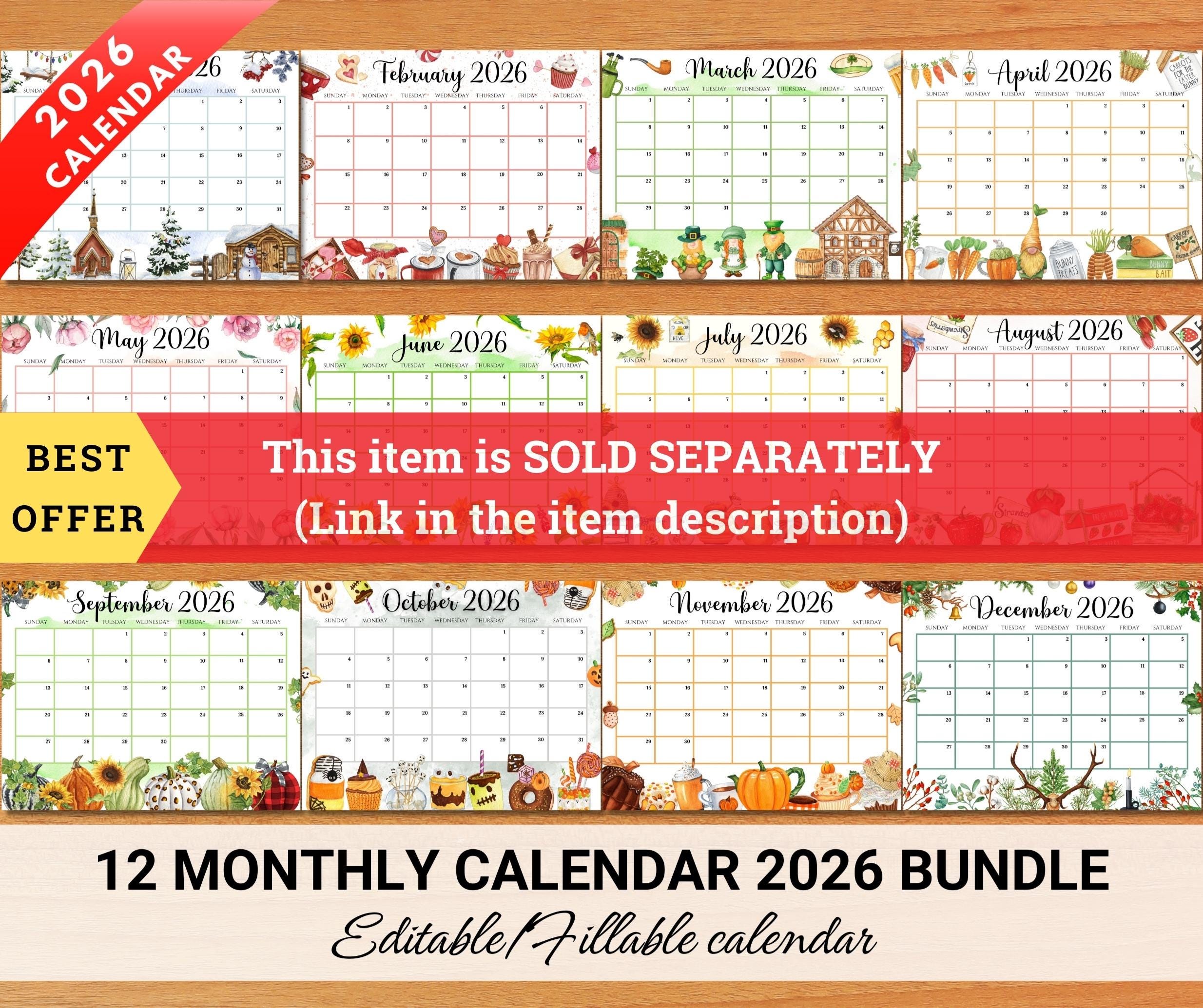 Editable July 2026 Calendar | Monthly Planner Printable PDF | School ...