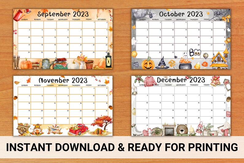 EDITABLE Watercolor Calendar 2023 Bundle Legal Size - Etsy