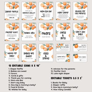 Little Cutie Baby Shower Game Bundle, Orange Citrus Baby Shower Game ...
