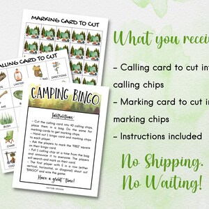 Printable Camping Bingo Game, 50 Unique Bingo Cards W/labels, Camping ...