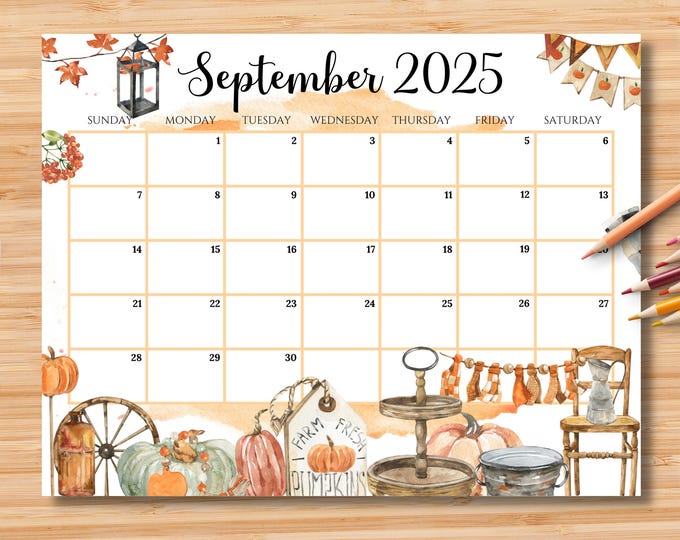 Editable September 2025 Calendar | Digital Calendar | Printable ...