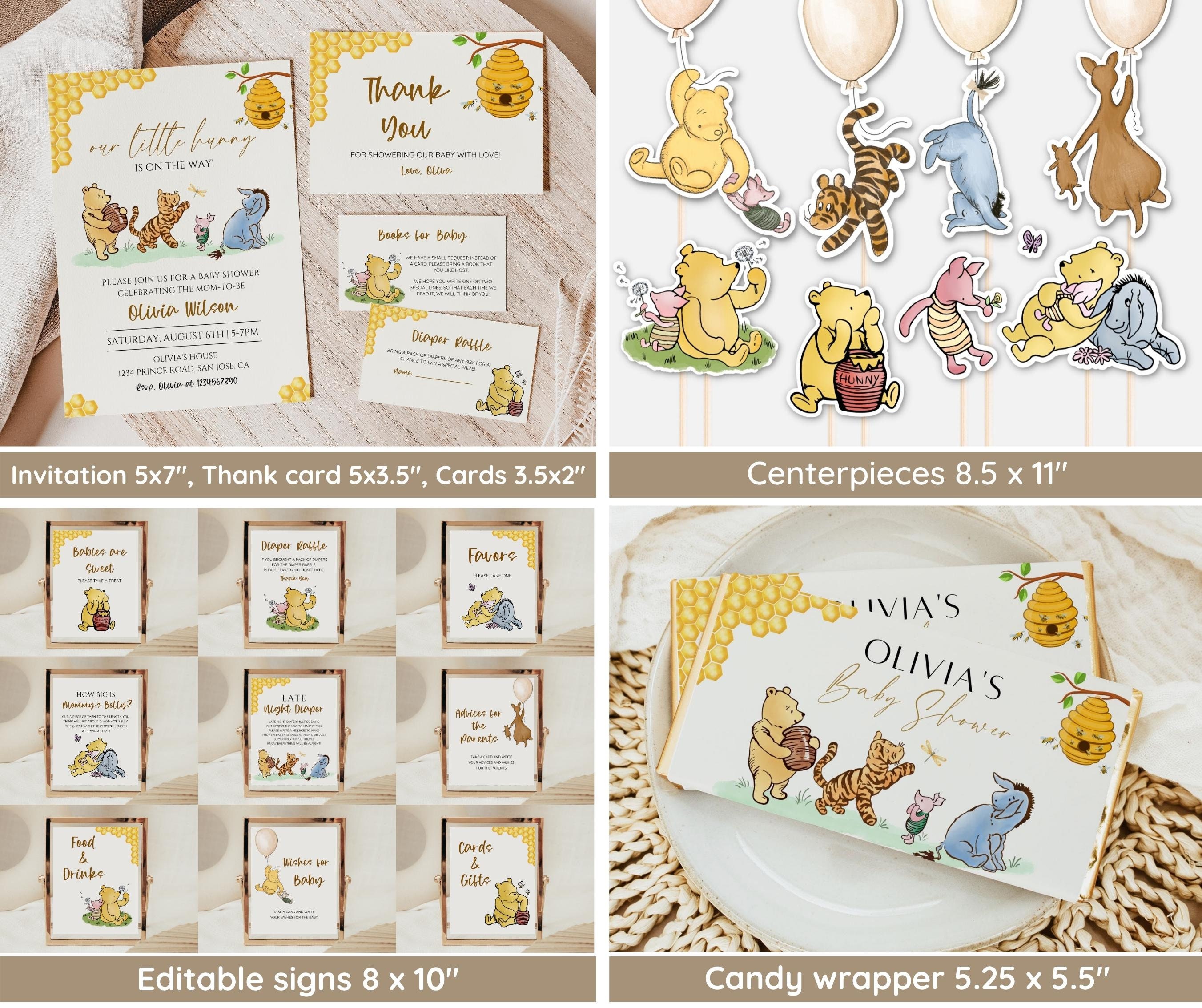 Winnie the Pooh Baby Shower Bundle, Little Hunny is on the Way ...